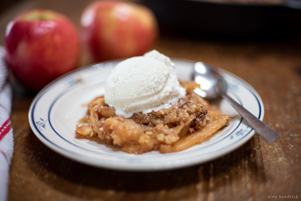 New England Apple Crisp | A Classic Fall Dessert - Nina Hendrick Food