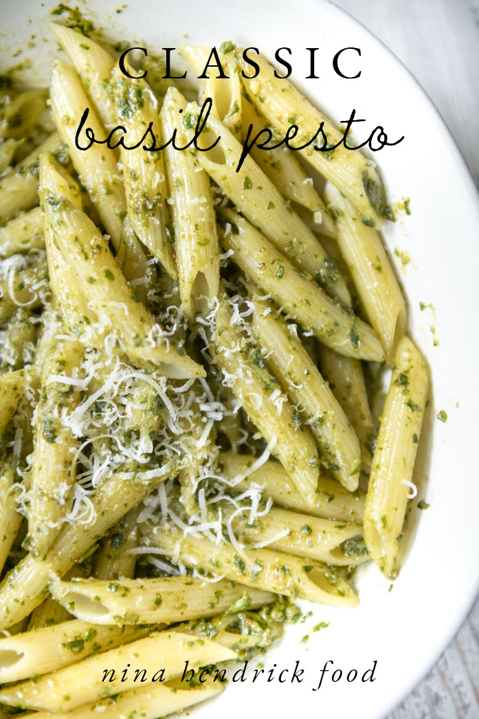 Basic Basil Pesto Recipe - A Cooking Staple from Nina Hendrick Food